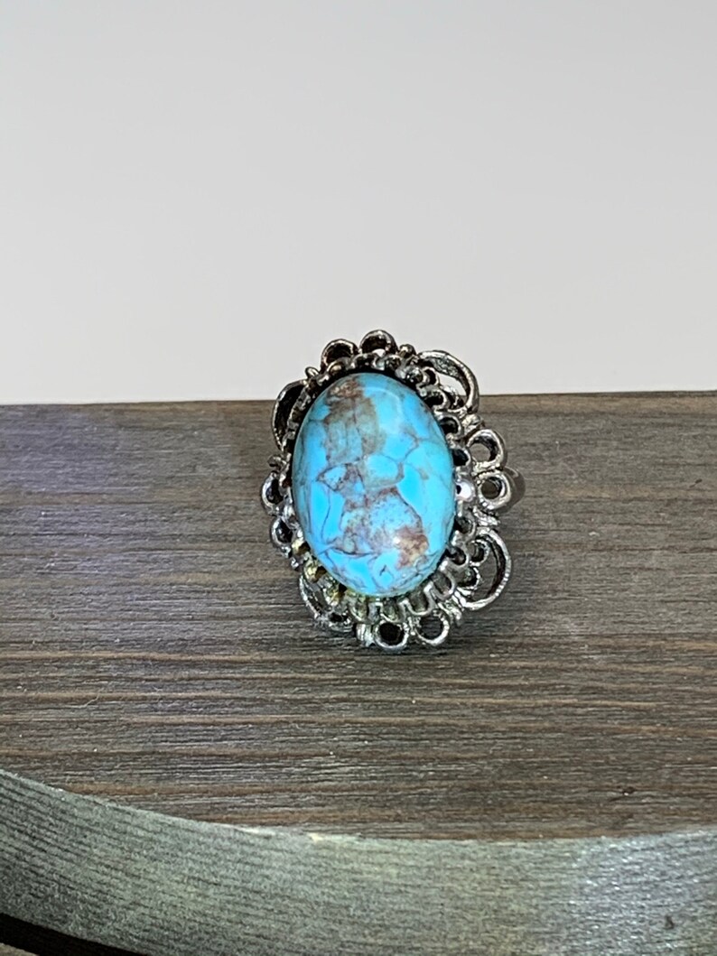 Ladies Costume Light Colored Turquoise Adjustable Ring With - Etsy