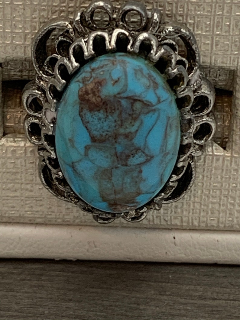 Ladies Costume Light Colored Turquoise Adjustable Ring With - Etsy