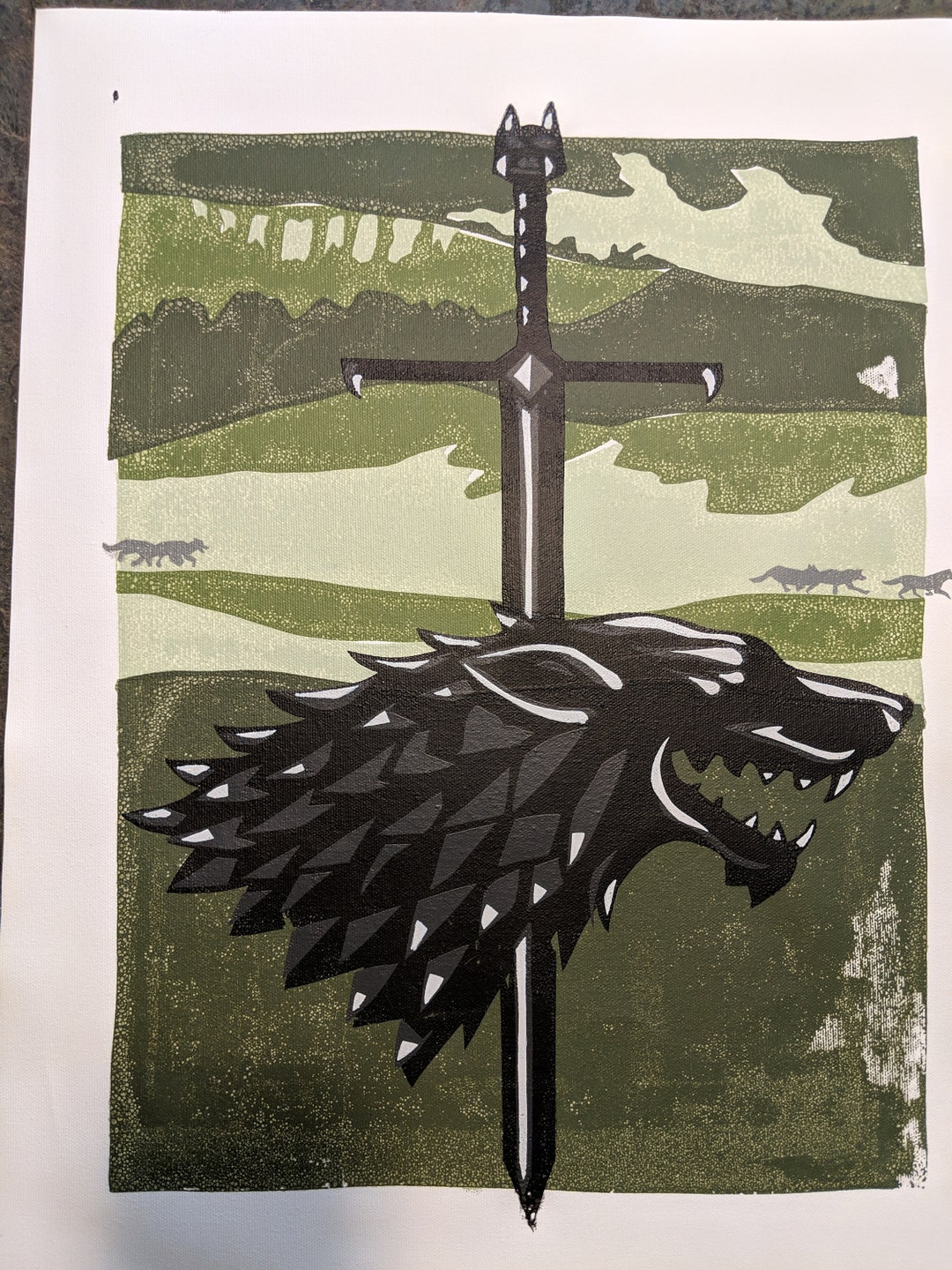 GOT Themed Hand Cut Paper Stencil Silkscreen Prints - Etsy