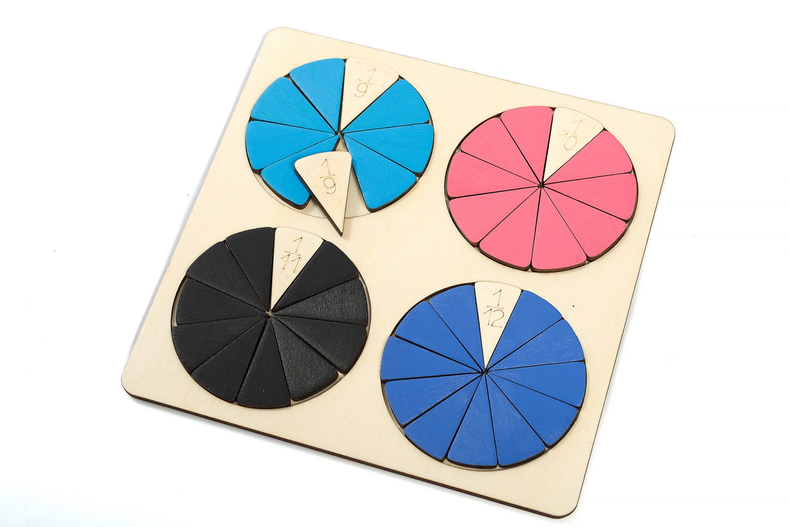 Fraction Circles Montessori Math Material Learn Fractions - Etsy
