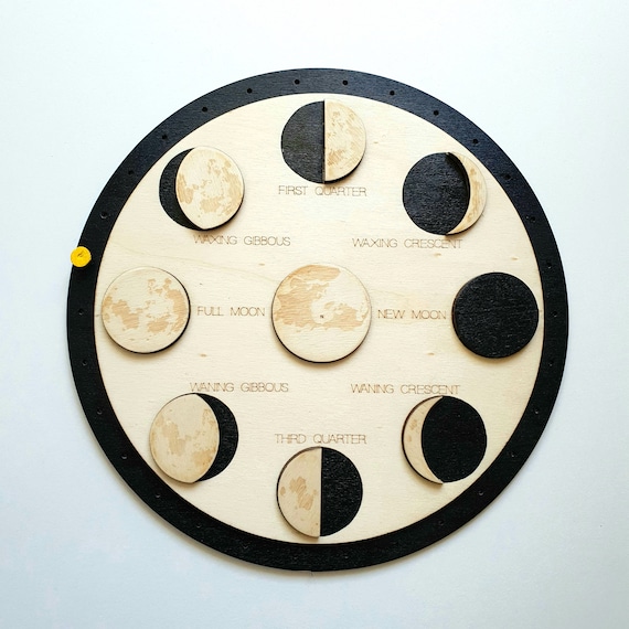 Moon phases puzzle Wooden puzzle Waldorf Montessori Toy | Etsy