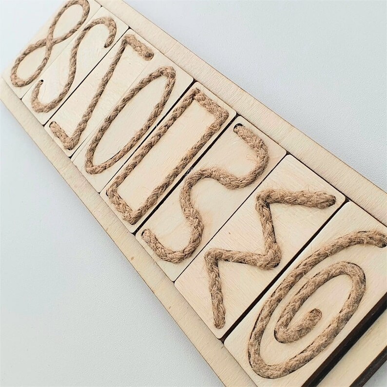 Tactile Rope Shapes Sensory Game Wooden Educational Toy - Etsy