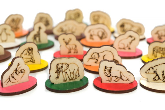 A Set of 21 Wooden Animals Montessori Material Natural Life - Etsy