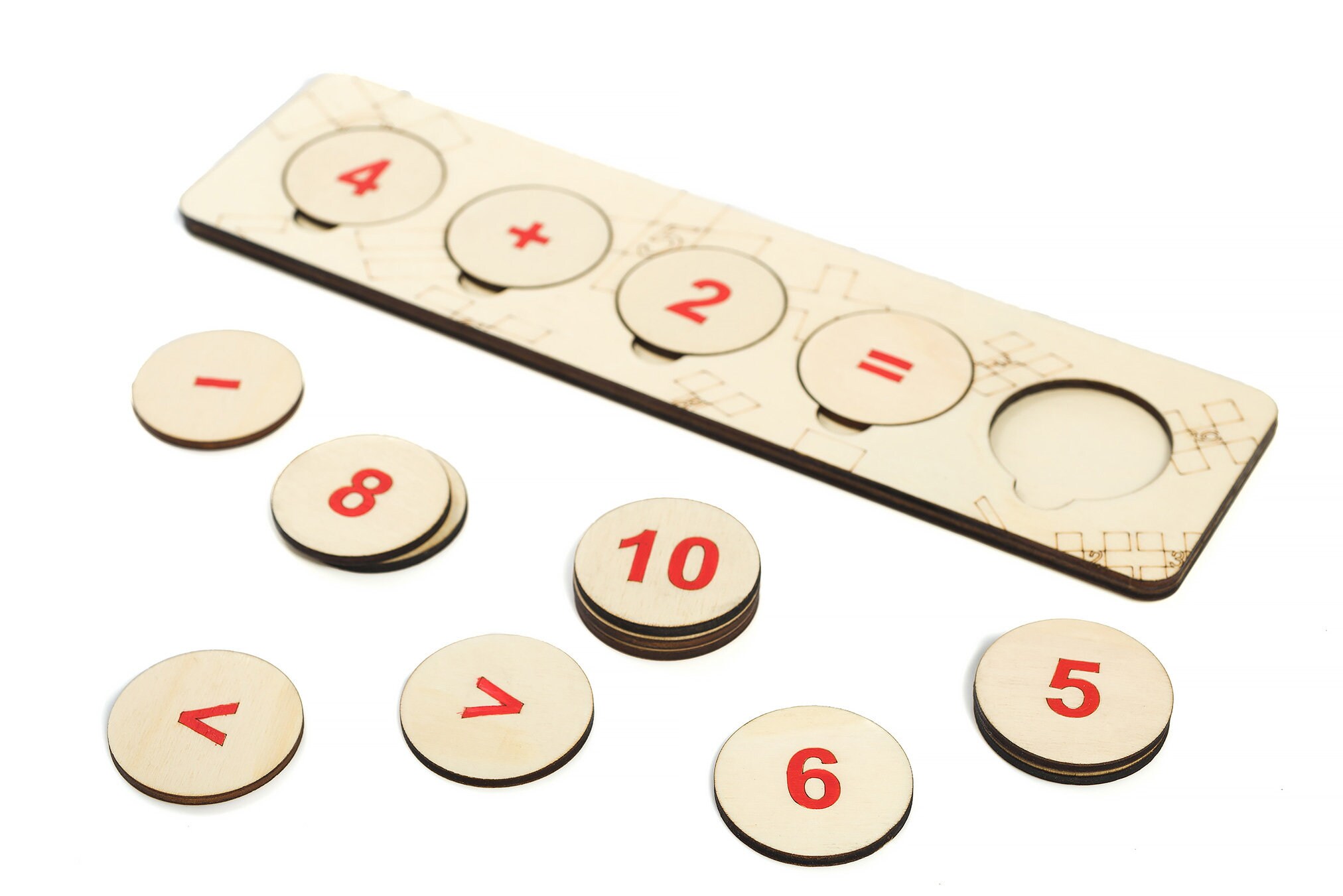 Wood math board kids Learn addition and subtraction | Etsy