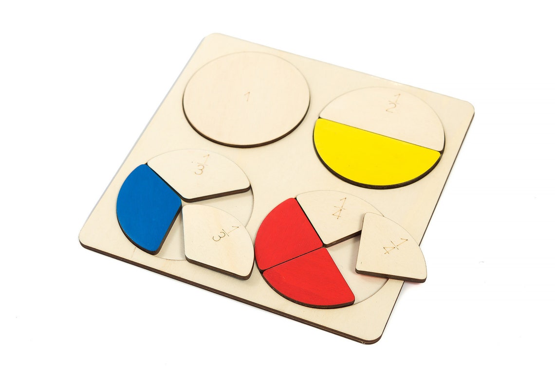 Fraction Circles – Montessori Wooden Math Learning Set - Etsy