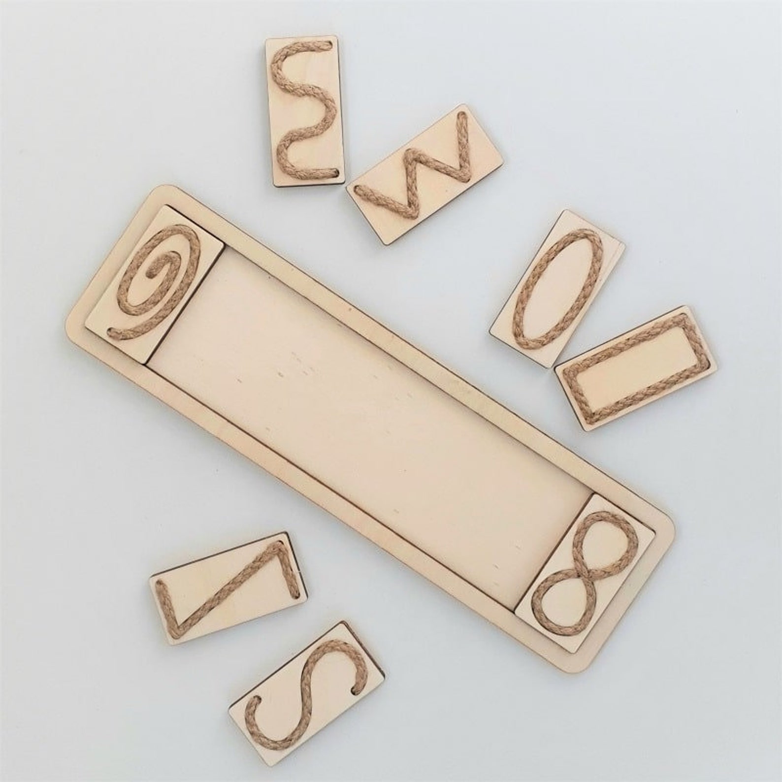 Tactile Rope Shapes, Sensory Game, Wooden Educational Toy, Pre-writing ...