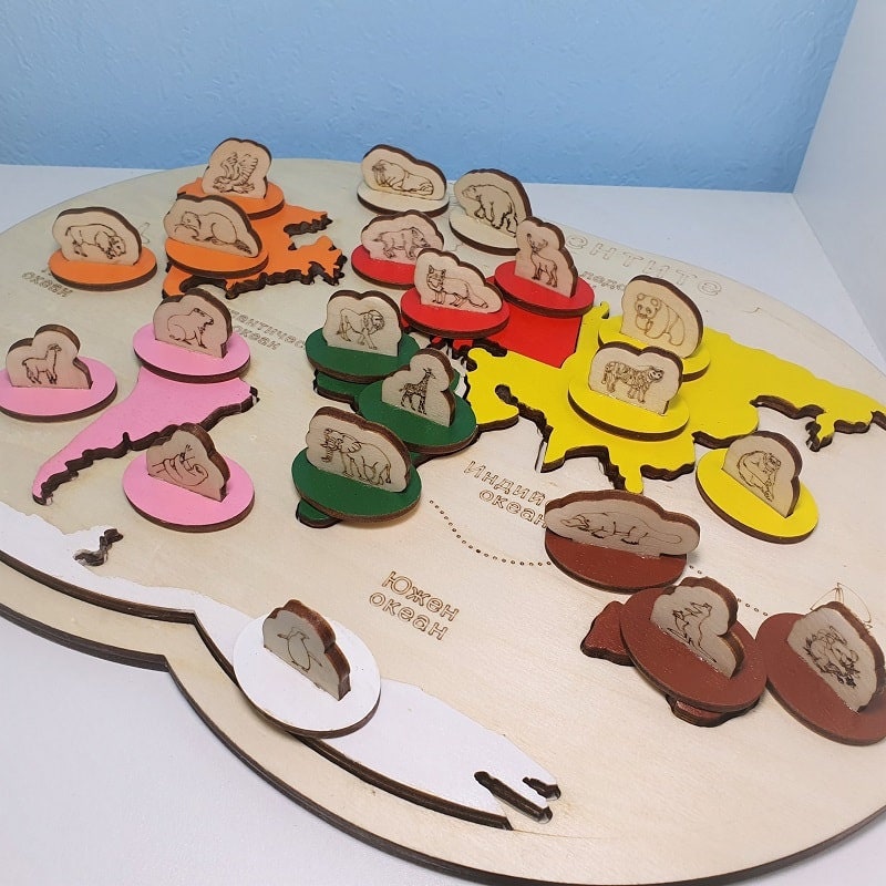 21 Wooden Animal Set – Montessori Zoology and Classification Learning ...