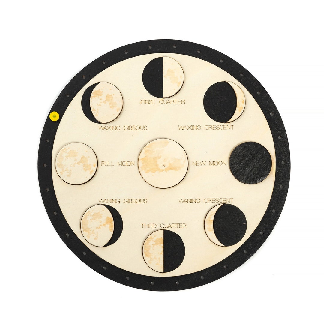 Moon Phases Puzzle, Wooden Puzzle, Waldorf Montessori Toy, Moon ...