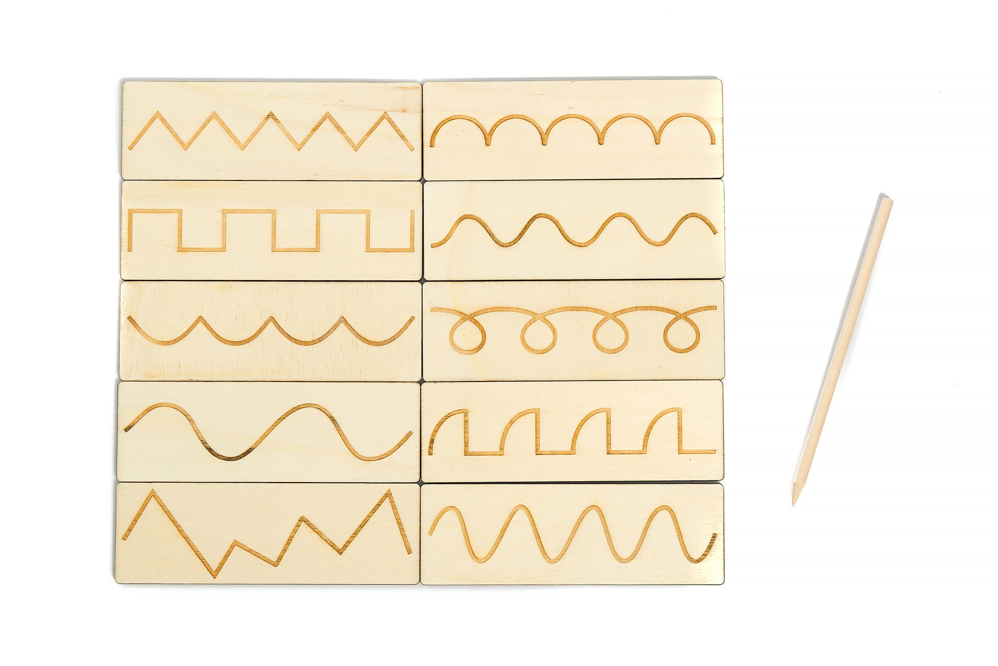 A Set of 10 Tracing Tiles Montessori Pattern Tracing | Etsy