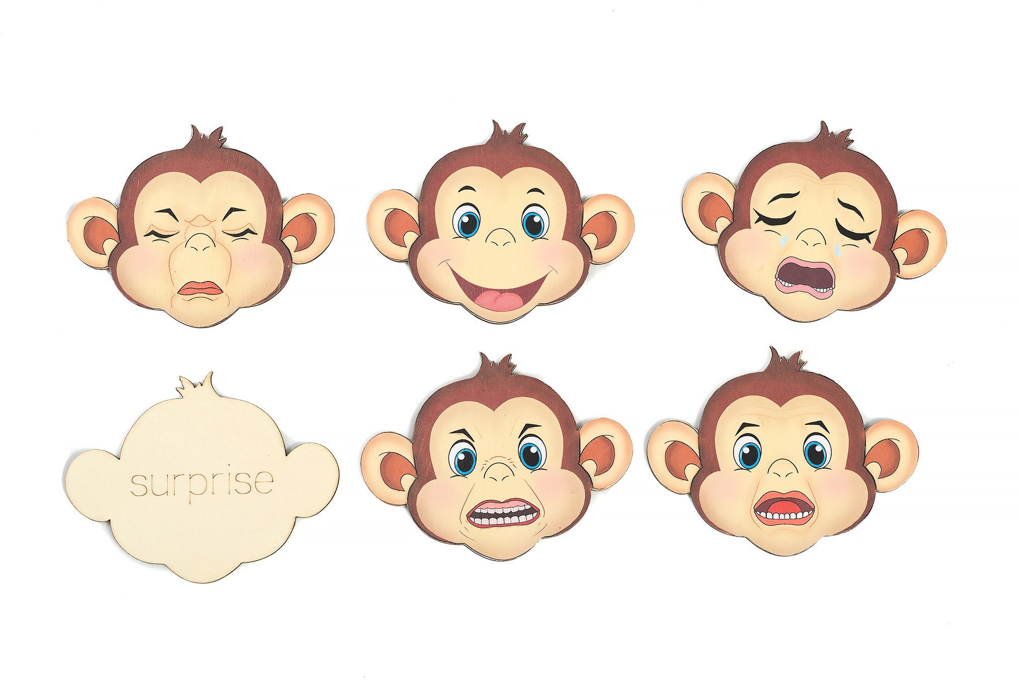 Emotions Learning Set – Monkey Feelings Flashcards for Preschool Social ...