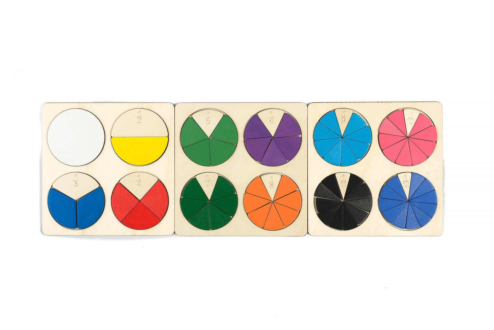 Fraction Circles Montessori Math Material Learn Fractions - Etsy