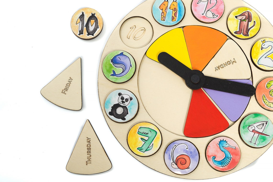 My First Clock Wooden Clock Montessori Material Educational - Etsy