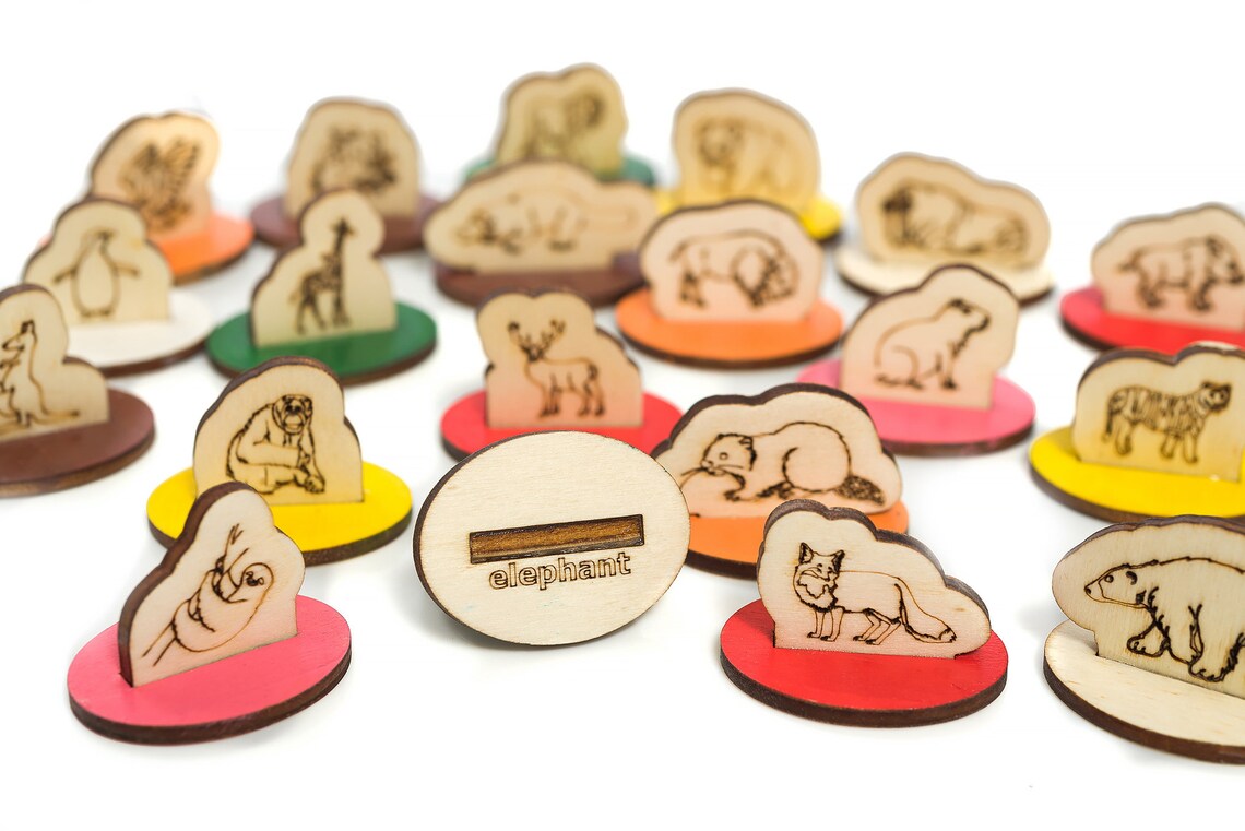 A Set of 21 Wooden Animals Montessori Material Natural Life - Etsy