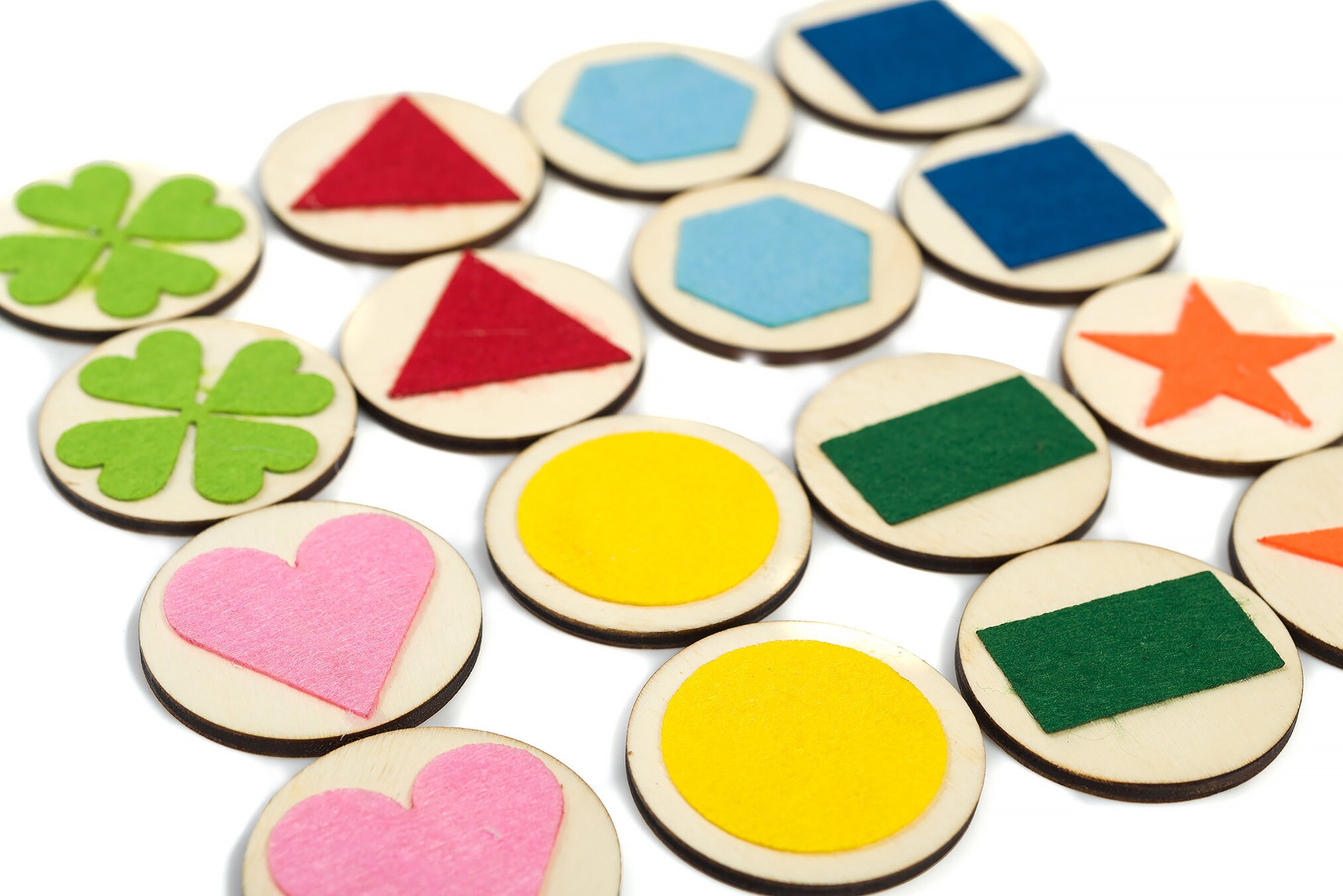 Wood Memory Game, Colours and Shapes Matching, Kids Toys, Educational ...
