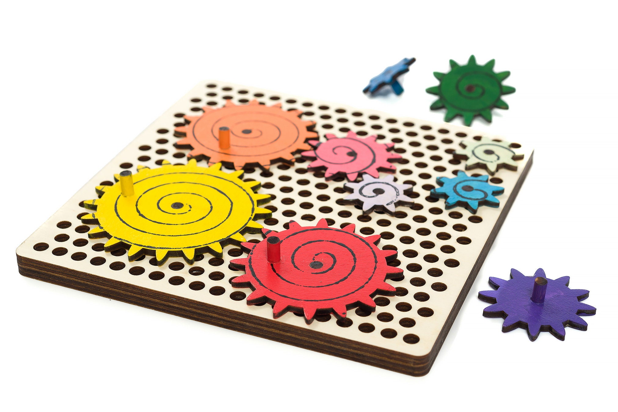 Gears Game Educational Toy Montessori Wooden Toy - Etsy