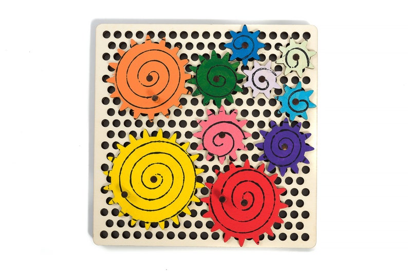 Gears Game Educational Toy Montessori Wooden Toy - Etsy