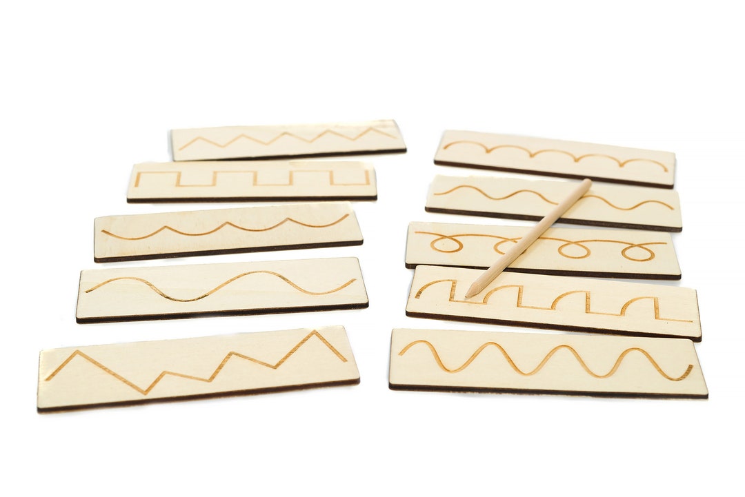 A Set of 10 Tracing Tiles, Montessori Pattern Tracing, Pre-writing ...