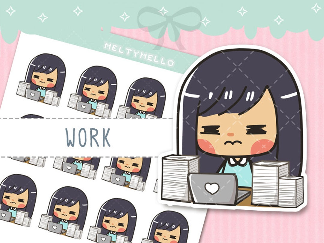 Work Stickers Tired Stickers Study Exam Stickers Custom - Etsy