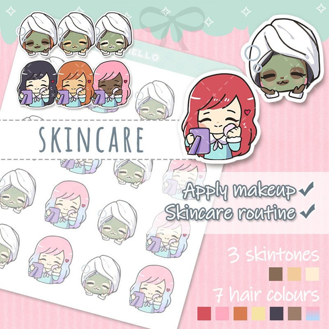 Skincare Beauty Makeup Facial Planner Stickers Custom Girl Stickers for ...