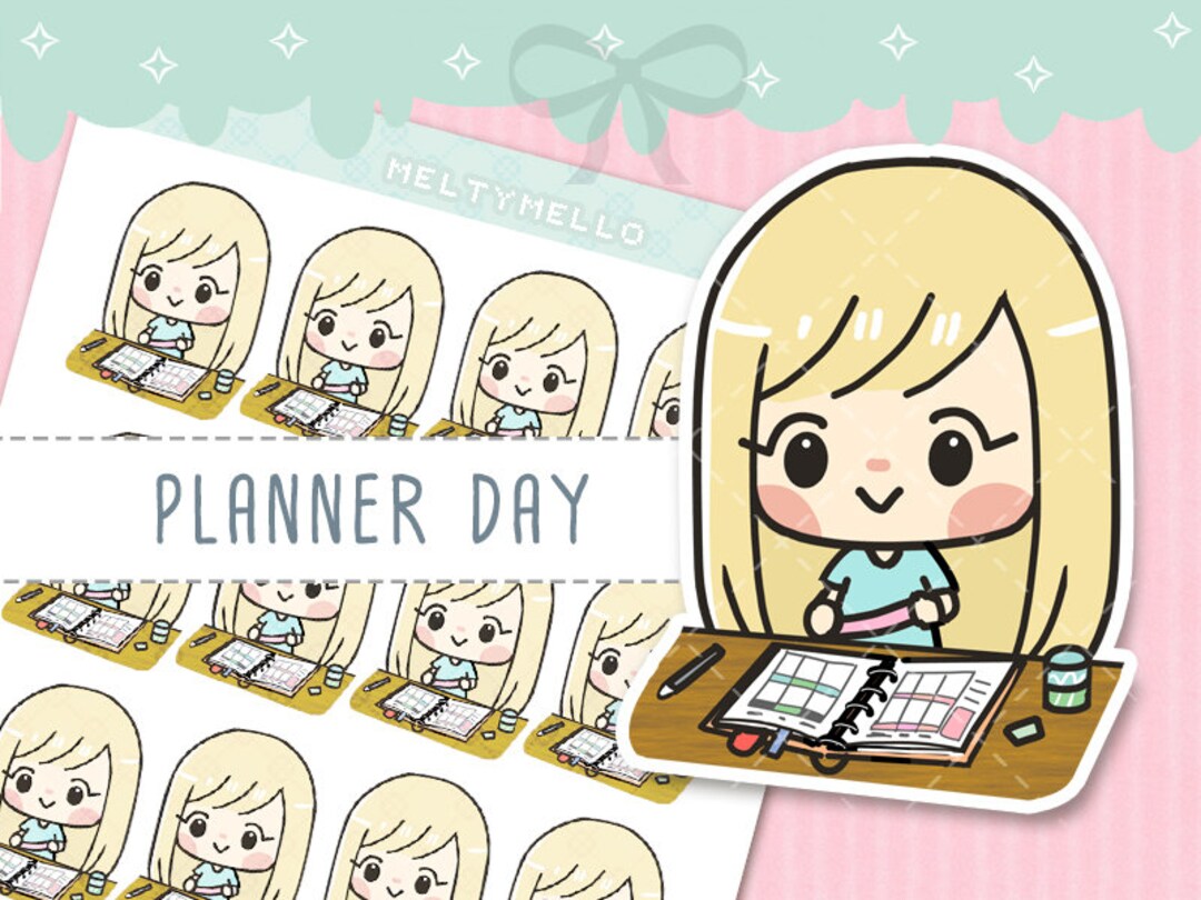 Planner Day Stickers Plan With Me Stickers Custom Girl Stickers - Etsy