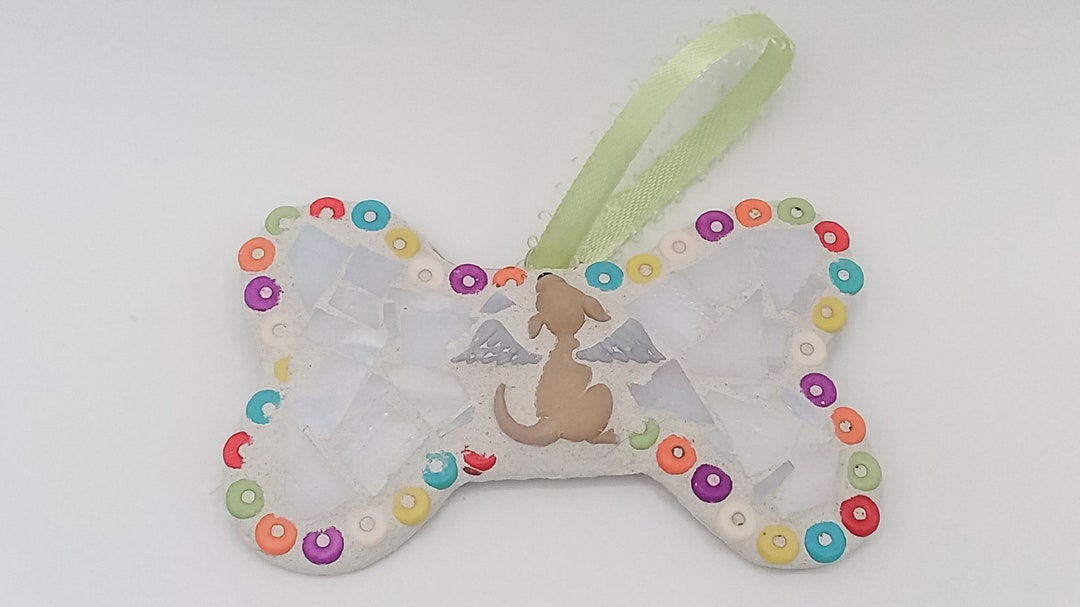 Mosaic Art Dog Bone Ornament, Mosaic Everyday Ornament, Pet Decoration ...