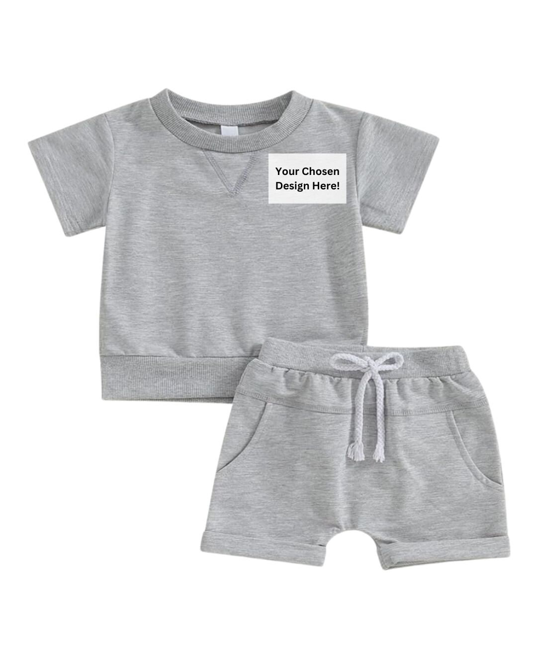 Custom Embroidered Short Sleeve and Shorts Matching Set for Baby ...