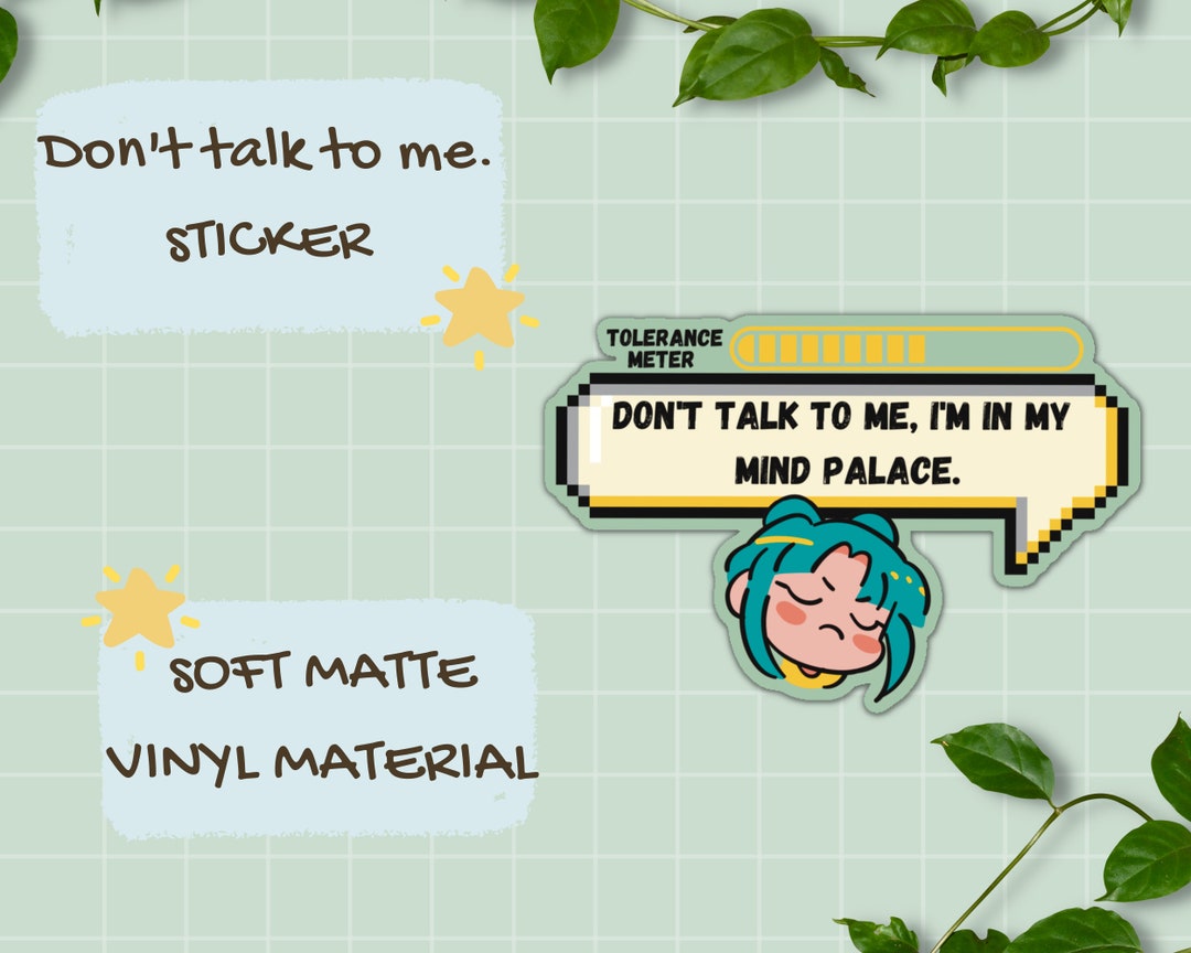Kawaii Aesthetic, Don't Talk to Me Stickers for Hydro Flask, Vinyl ...