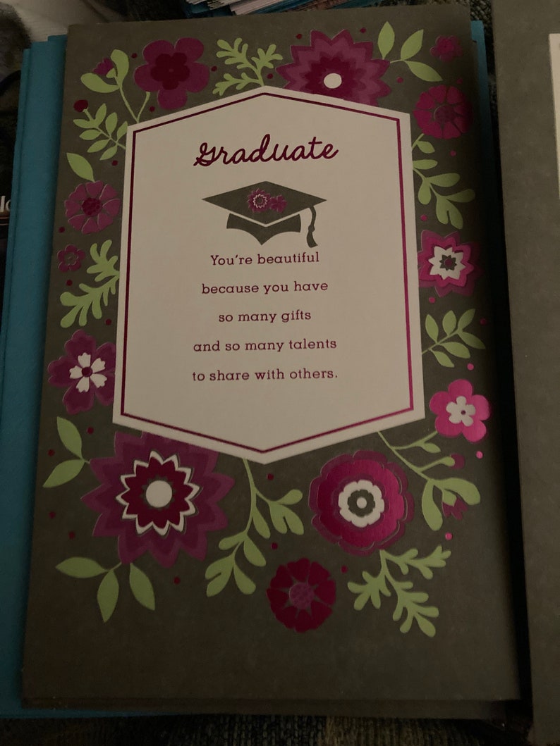 Set of 6 Graduation Cards for Females With Beautiful Words of ...