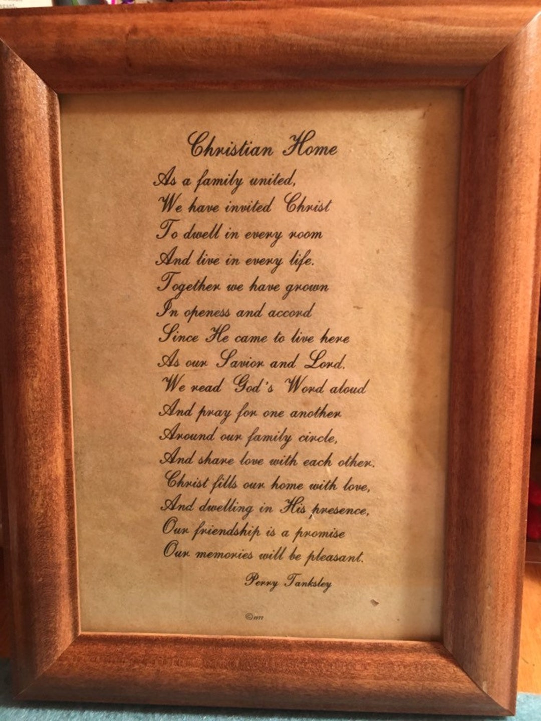 Vintage Christian Poem From 1977 by Perry Tanksley Framed Beautifully ...
