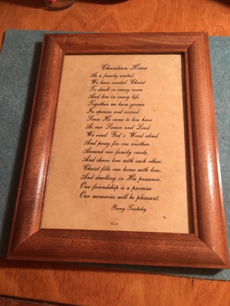 Vintage Christian Poem From 1977 by Perry Tanksley Framed Beautifully ...