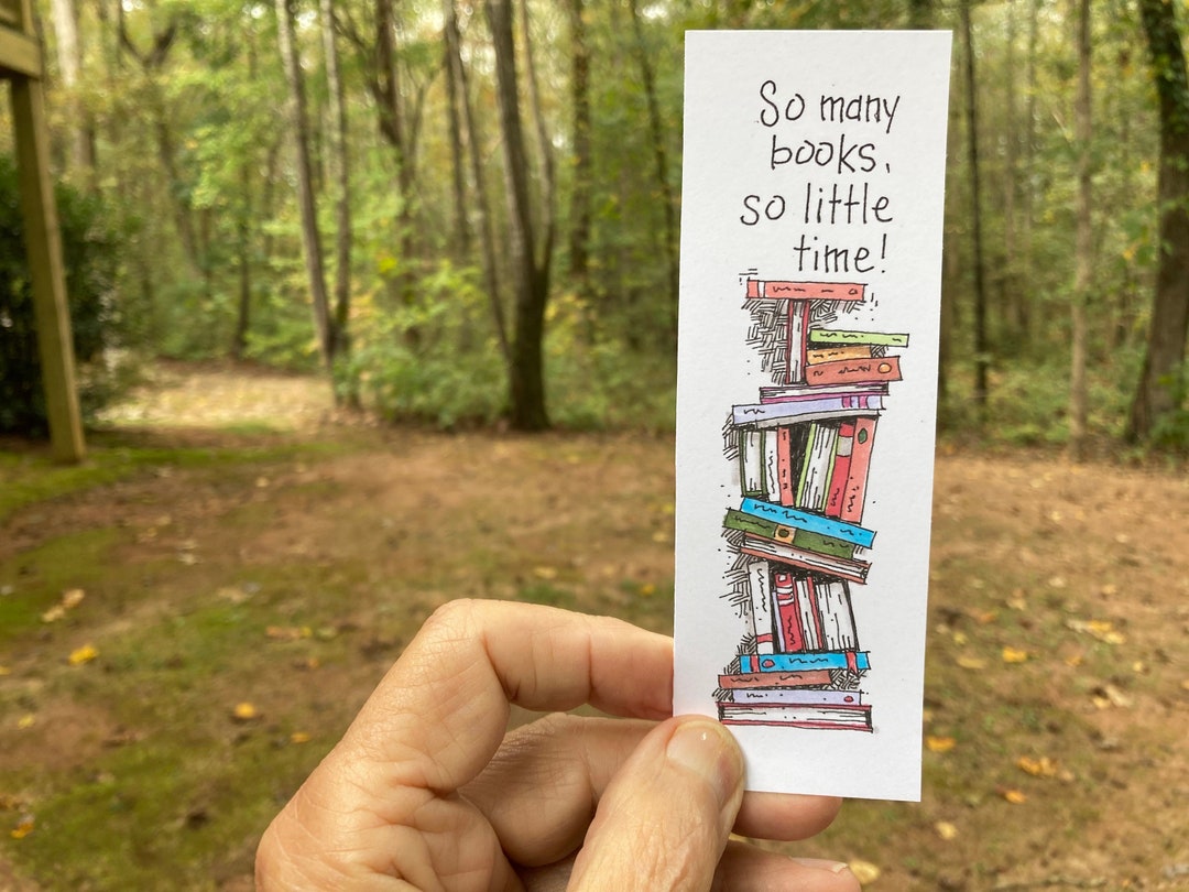 2x6 Bookmark / so Many Books so Little Time. / Doodle Art / - Etsy