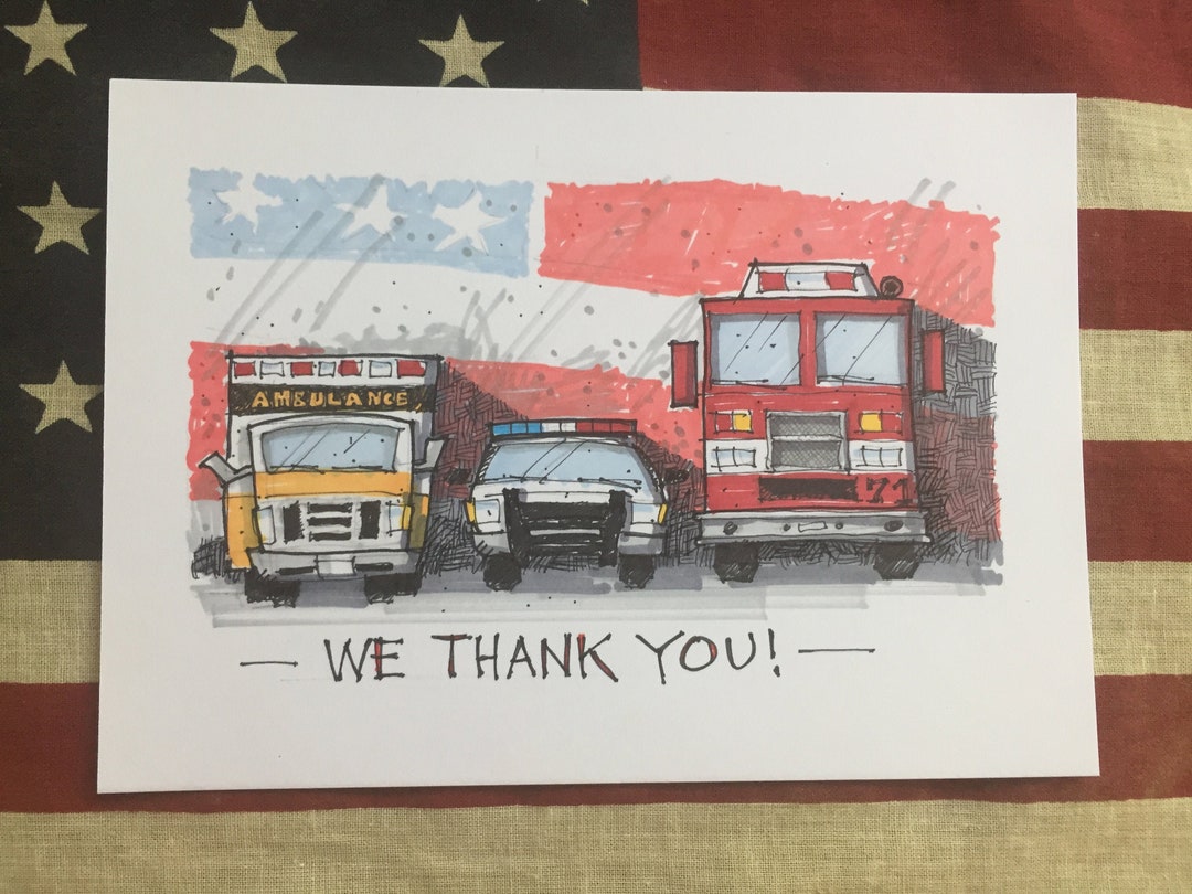 Print / First-responders We Thank You / EMT Print / Fireman - Etsy
