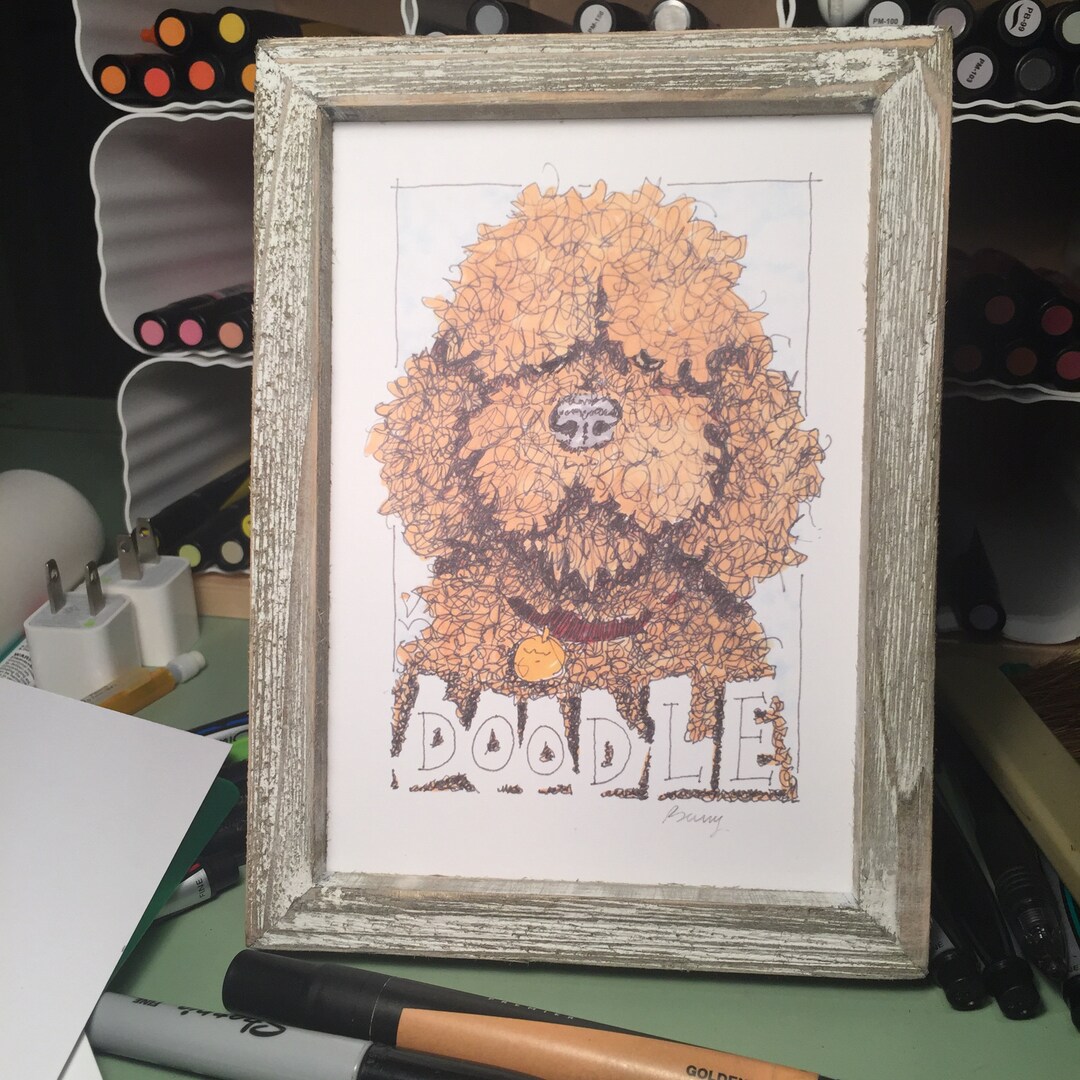 Name That Doodle /personalized Pup / 5x7 / Marker Art / Ready - Etsy