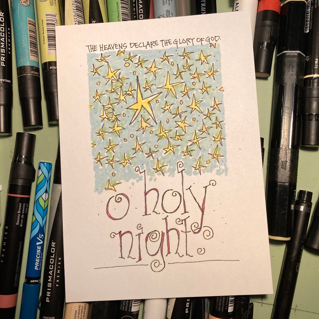 Christmas Print / O Holy Night, the Stars Are Brightly Shining ...