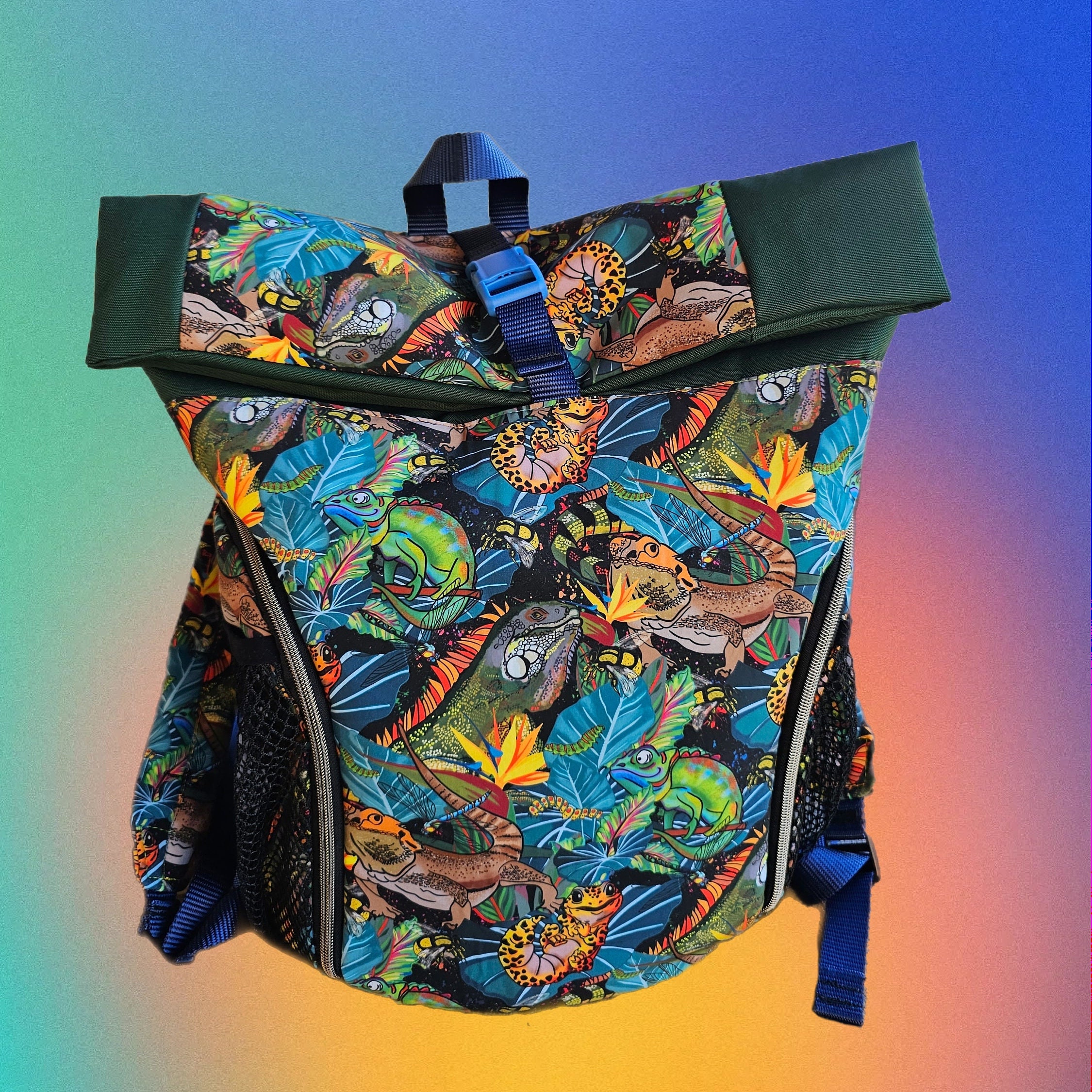 Rick Roll Backpack With Reptile Design - Etsy