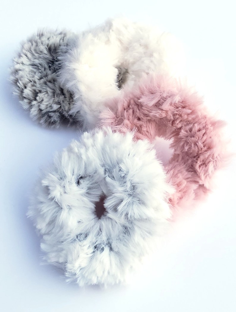 Faux Fur Scrunchies, Soft Fluffy Hair Ties, Furry Scrunchies, Stocking ...