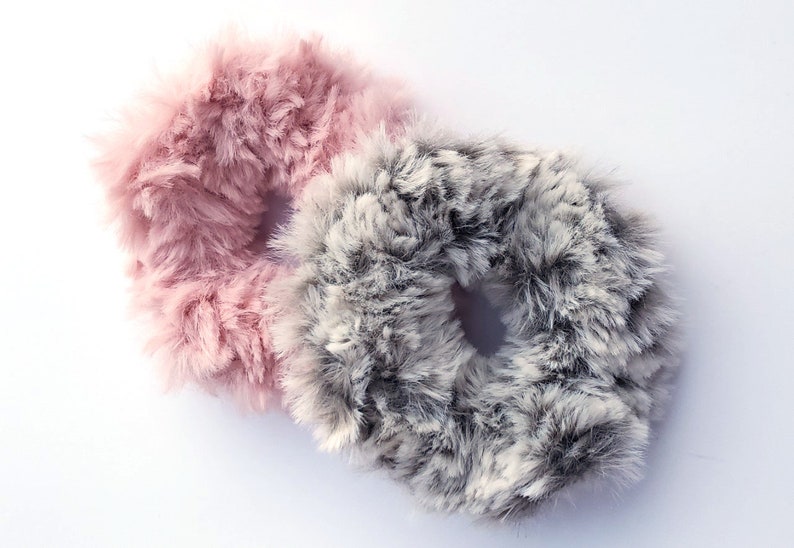 Faux Fur Scrunchies, Soft Fluffy Hair Ties, Furry Scrunchies, Stocking ...