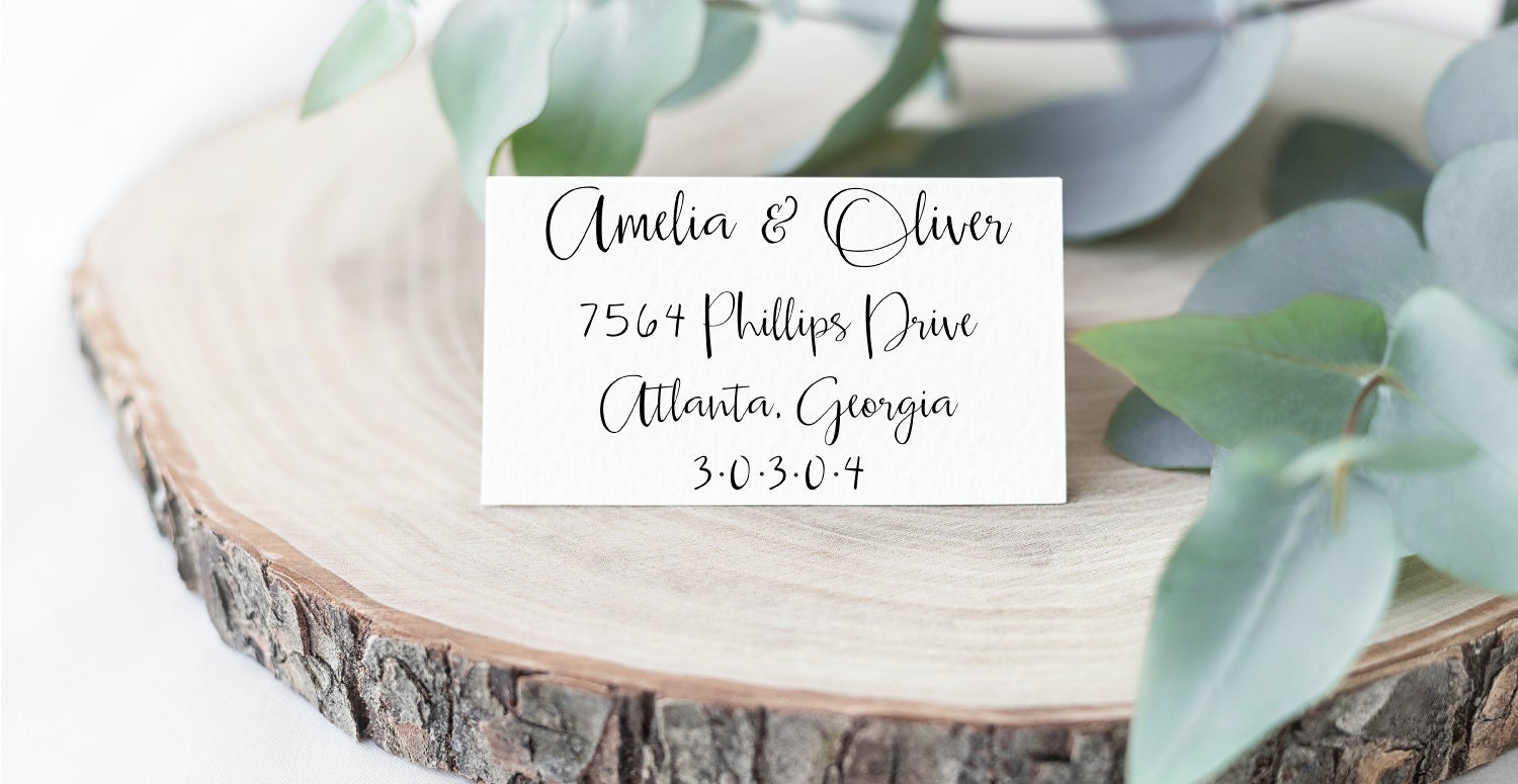 Handwritten Return Address Stamp Two Names Custom Stamp - Etsy