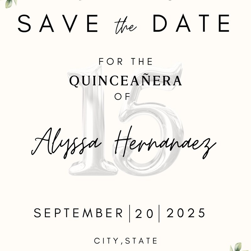 Quinceanera Save the Date - Etsy
