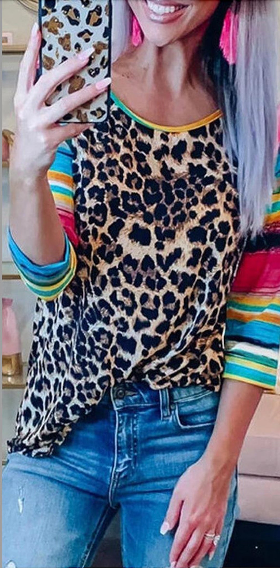 Leopard Serape Top - Etsy