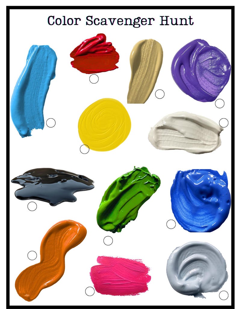 Color Scavenger Hunt. Digital Download. - Etsy