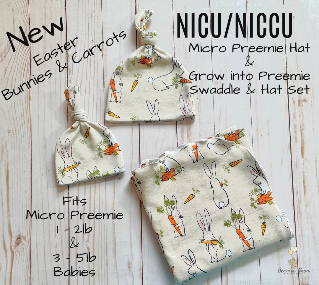 Micro Preemie Gift Set Easter Preemie Gift Set Preemie Hat NICU Baby ...