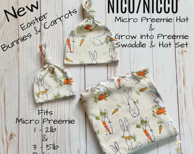Micro Preemie Gift Set Easter Preemie Gift Set Preemie Hat NICU Baby ...