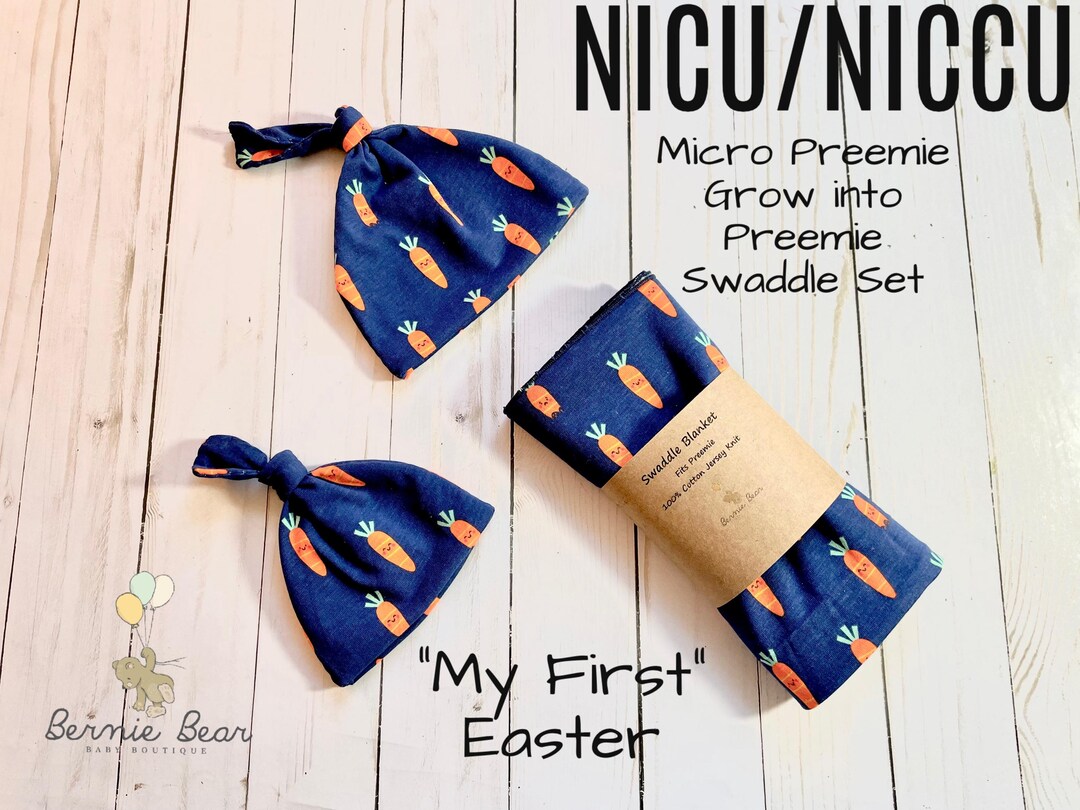 Easter Micro Preemie Gift Set | Happy Carrots on Navy Preemie Gift Set ...