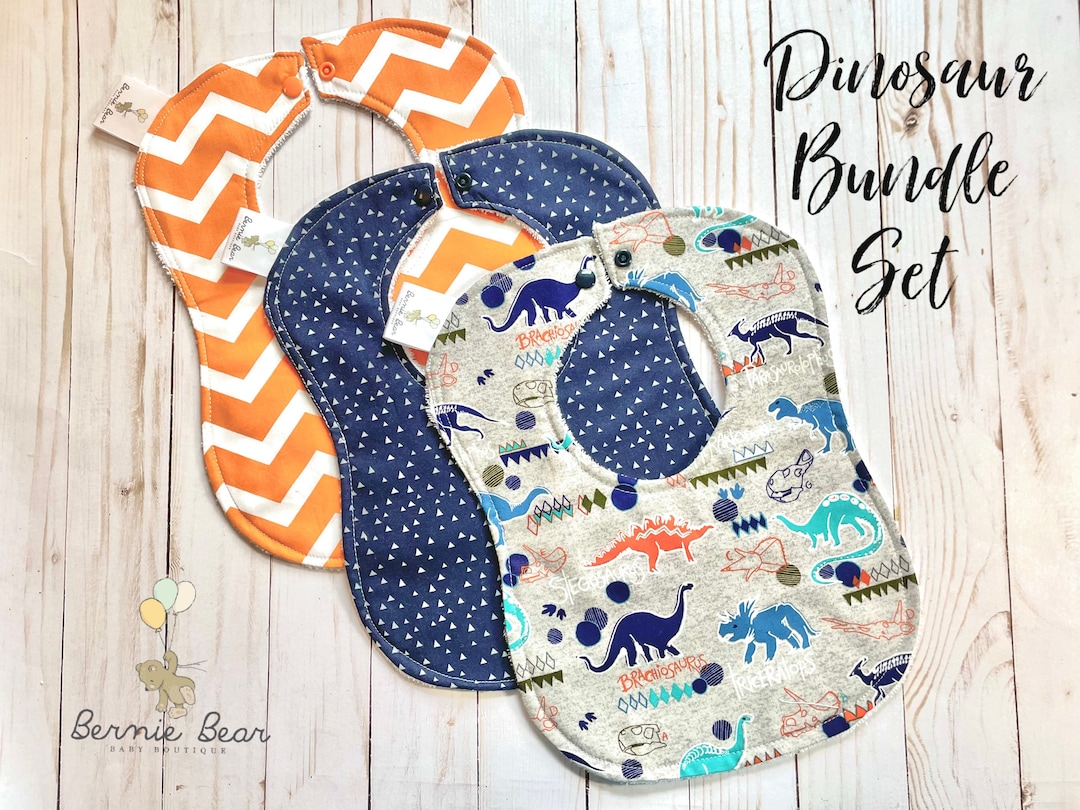 Dinosaur Baby Bib Gift Set | Dinosaur Bibs | Dinosaur Drool Bib | Boy ...