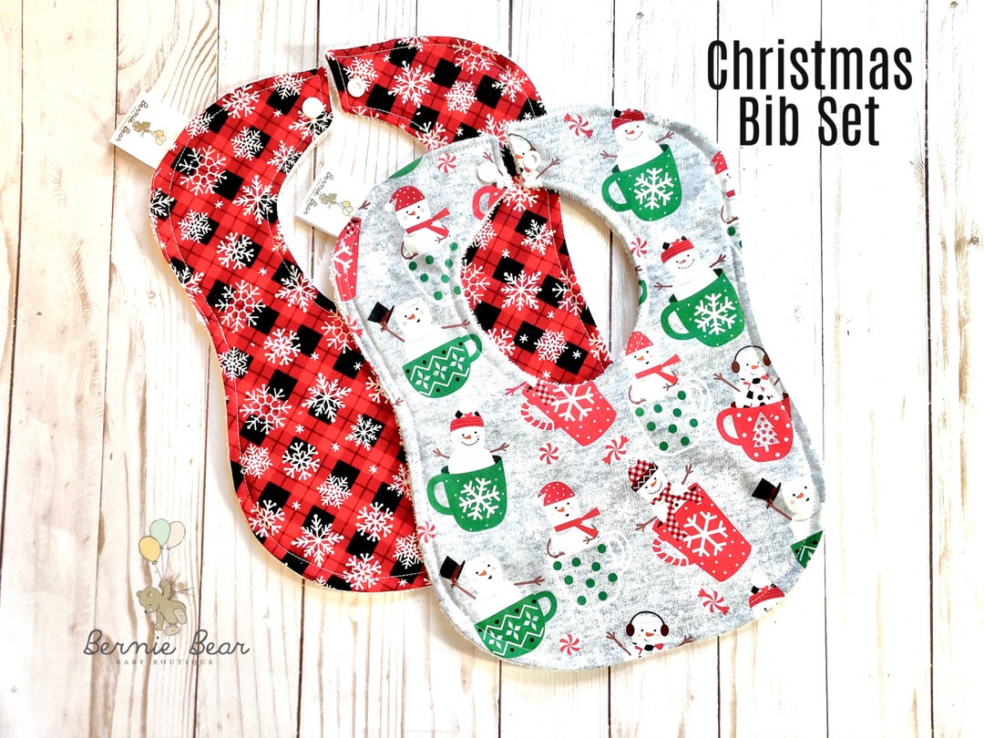 Christmas Bibs / Holiday Bibs / Drool Bibs / Christmas Bib Set / Babys ...