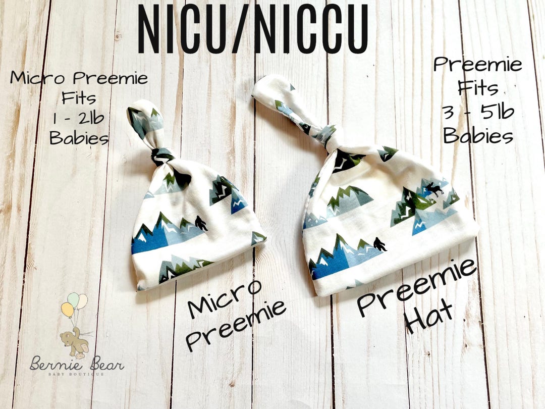NICU Big Foot Micro Preemie Knotted Hat | Sasquatch Preemie Hat | NICU ...