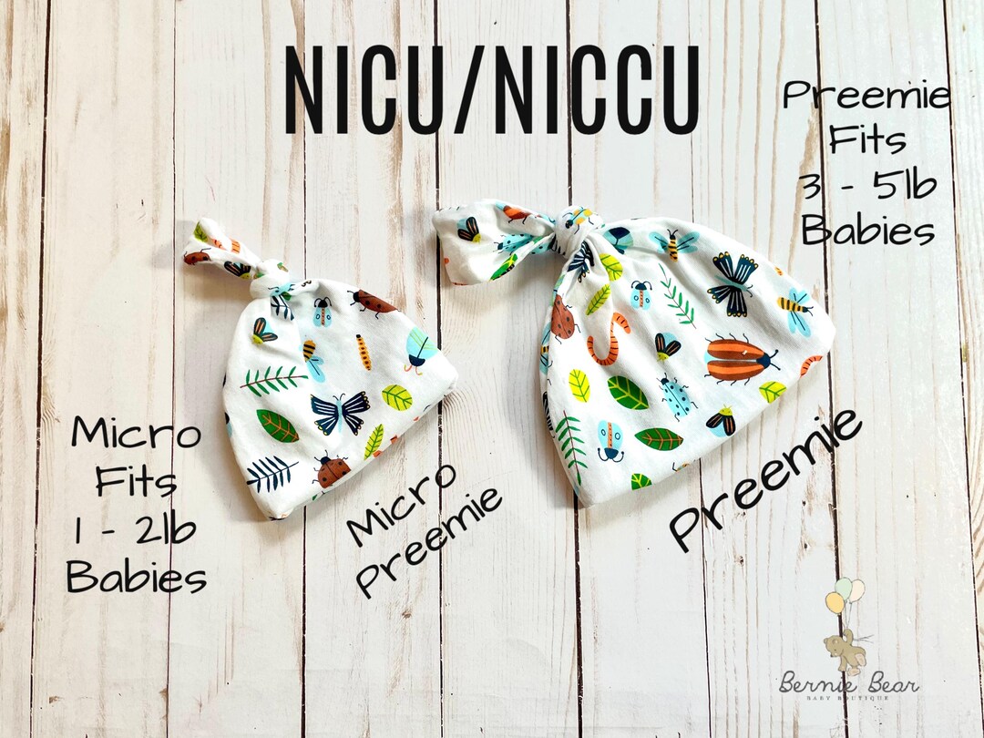 NICU Cute Bugs Micro Preemie Knotted Hat | Cute Bugs Preemie Hat | NICU ...