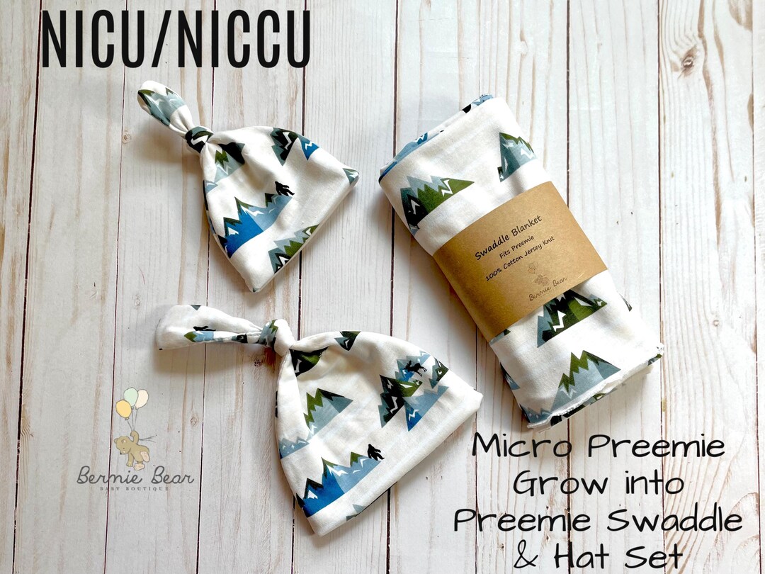 Micro Preemie & Preemie Gift Set | Big Foot Knotted Preemie Hat | NICU ...