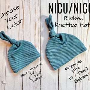 Personalized NICU Micro Preemie Knotted Hats: Preemie Bow | Angel Hat ...
